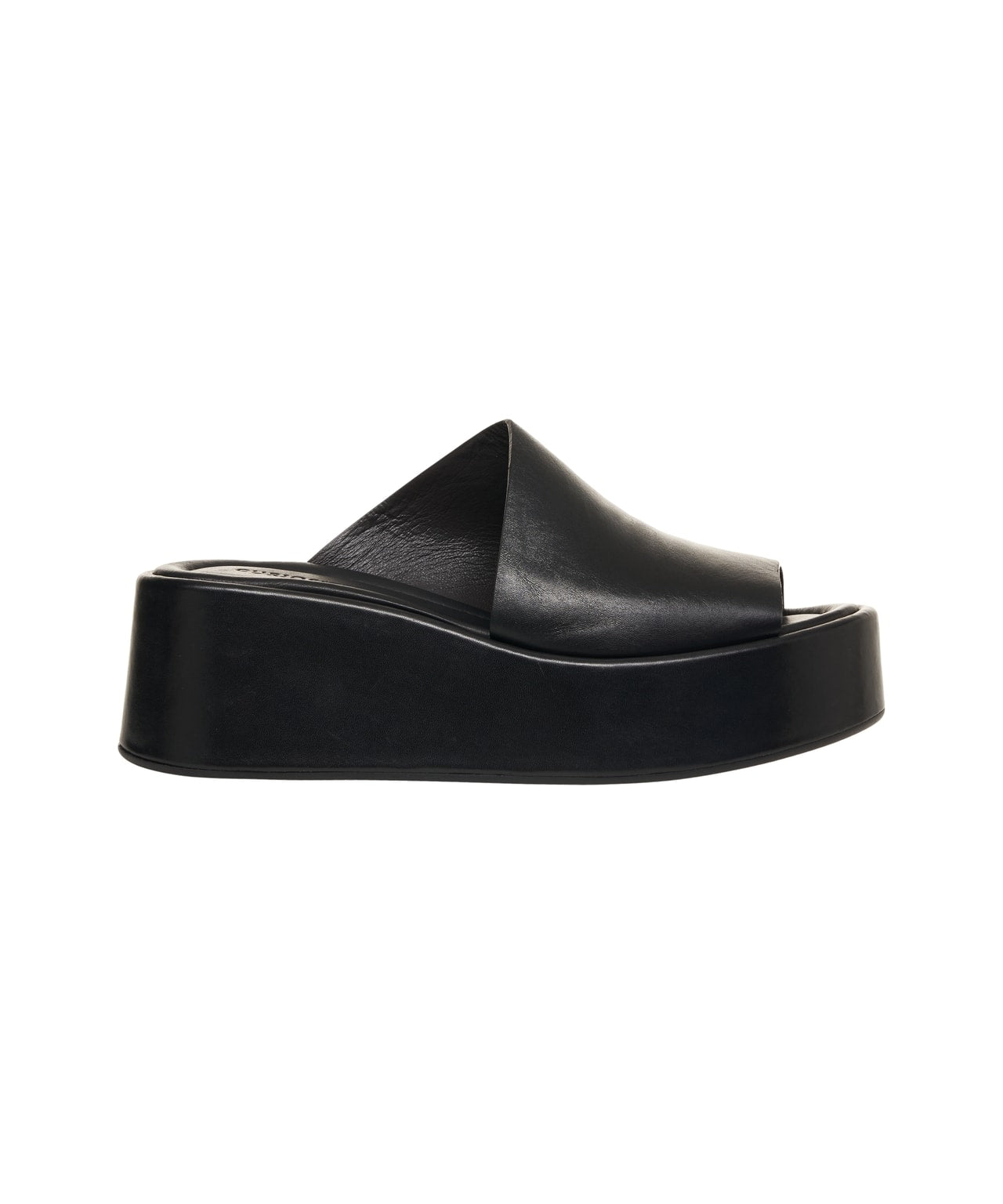 Curiosite Platform sabot in leather Black Woman – MAXIMILIAN.it